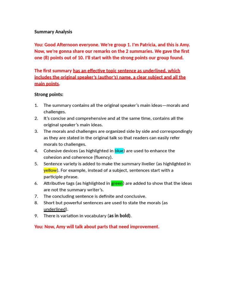 Summary Analysis Remarks | PDF | Adjective | Linguistic Typology