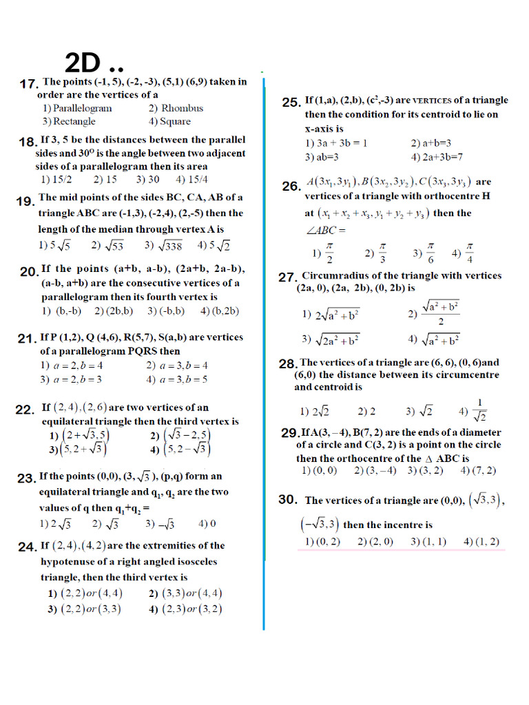 2D Worksheet | PDF