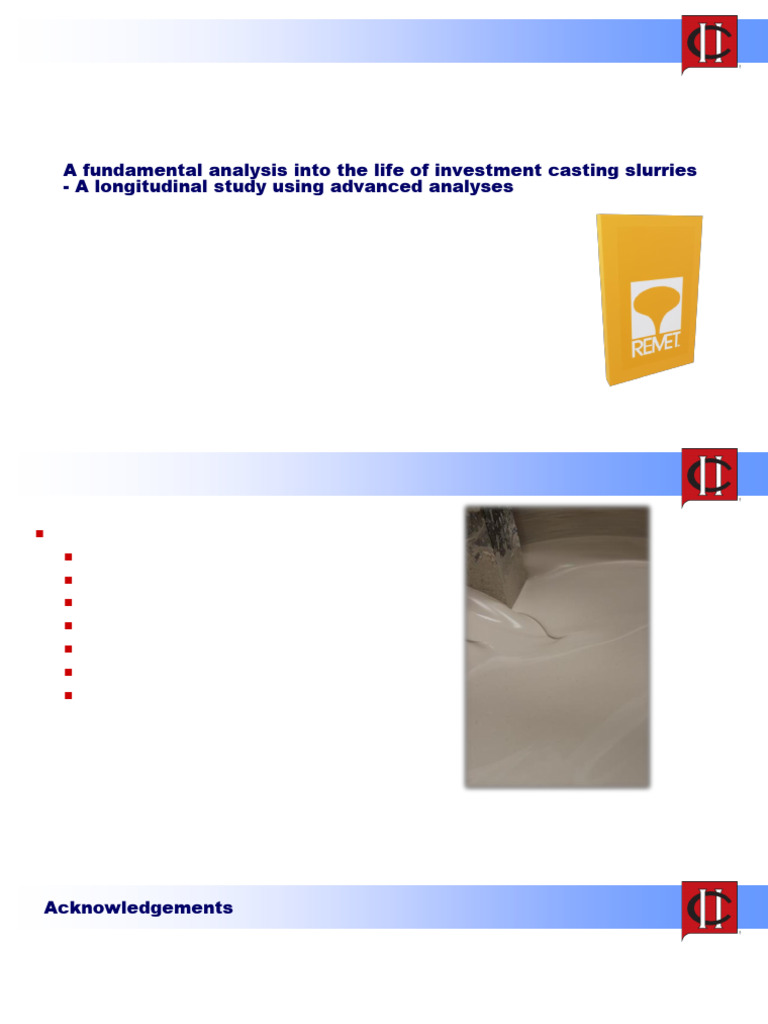 Investment Casting Slurry Aging Study | PDF | Titration | Chemistry