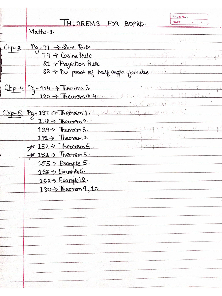 Theorems Textbook PG Numbers For Boards Class XII | PDF