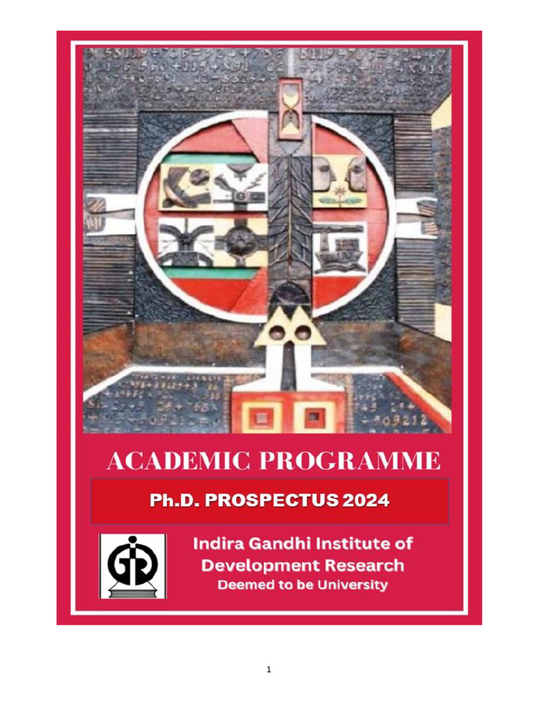 PHD Prospectus 2024 | PDF | Economics | Doctor Of Philosophy