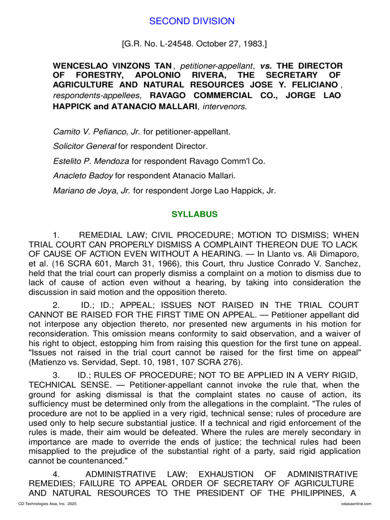 Tan v. Director of Forestry | PDF | Complaint | Cause Of Action