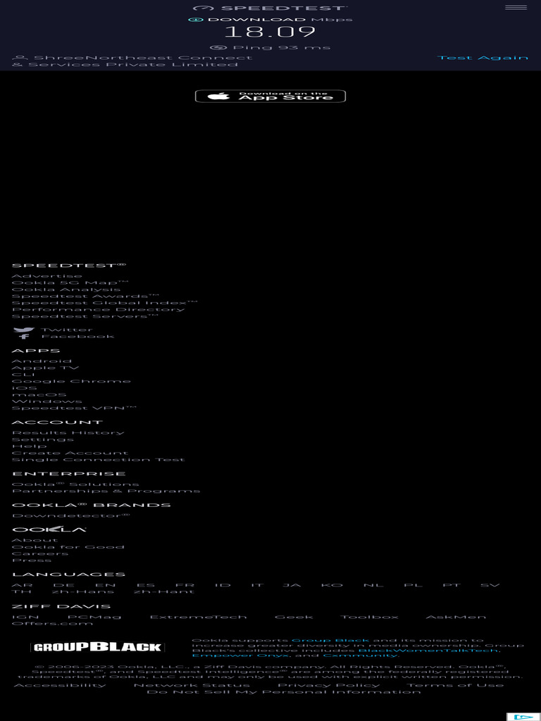 Speedtest by Ookla - The Global Broadband Speed T | PDF