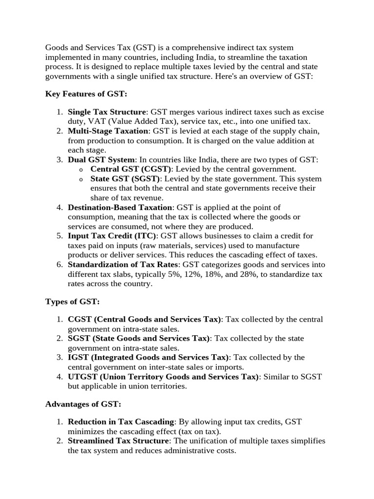 Basics of GST-1,2 Units | PDF | Value Added Tax | Taxes