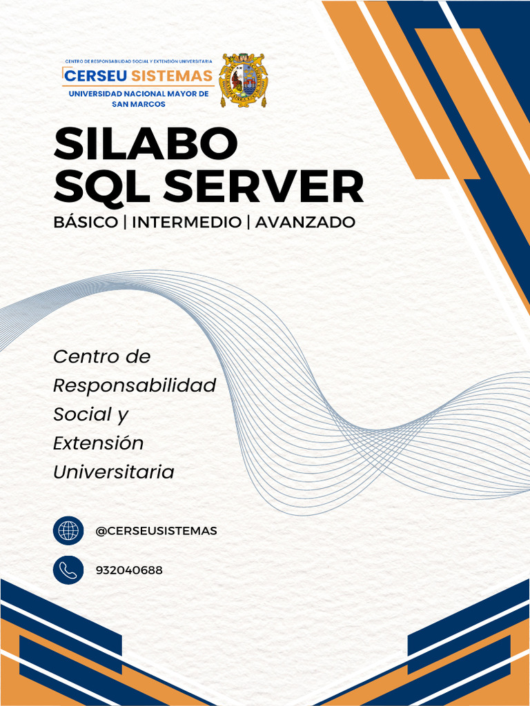 Silabo - Sqlserver - Cerseusistemas - Unmsm | PDF | Servidor SQL de Microsoft | SQL