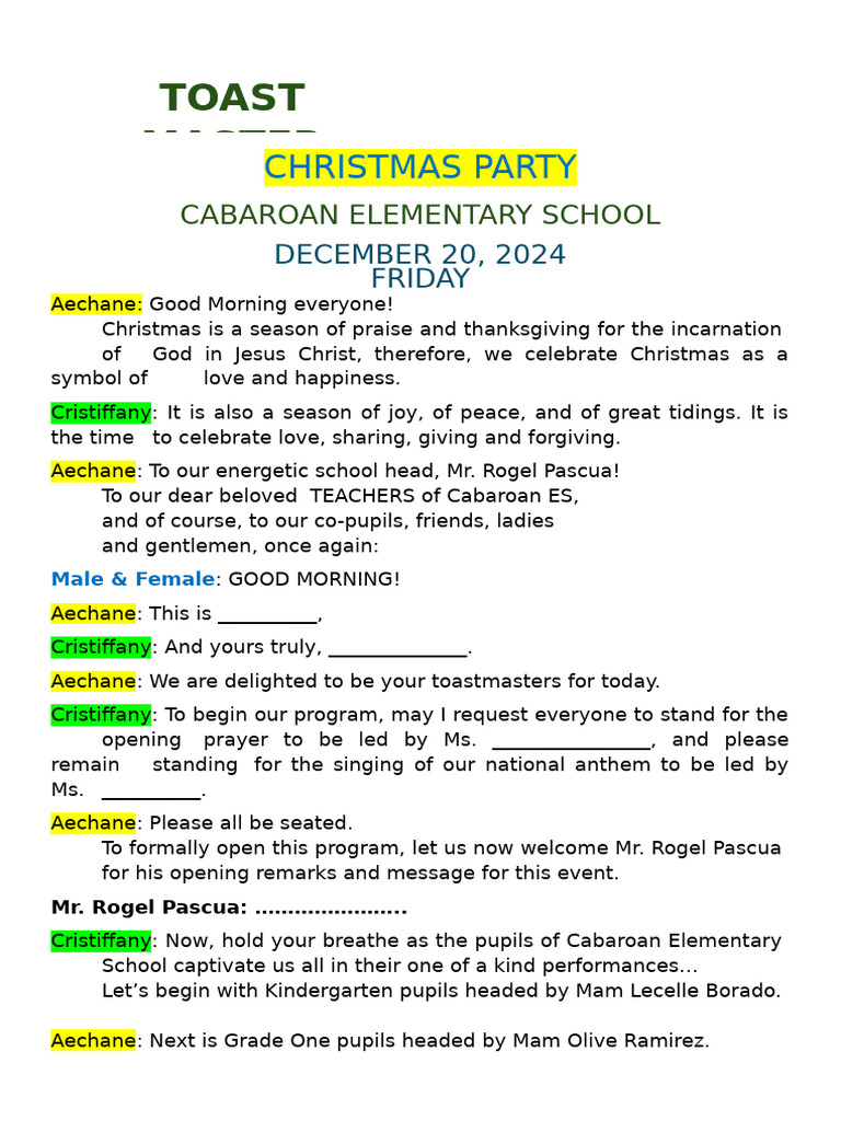 Christmas Party 2024_script | PDF