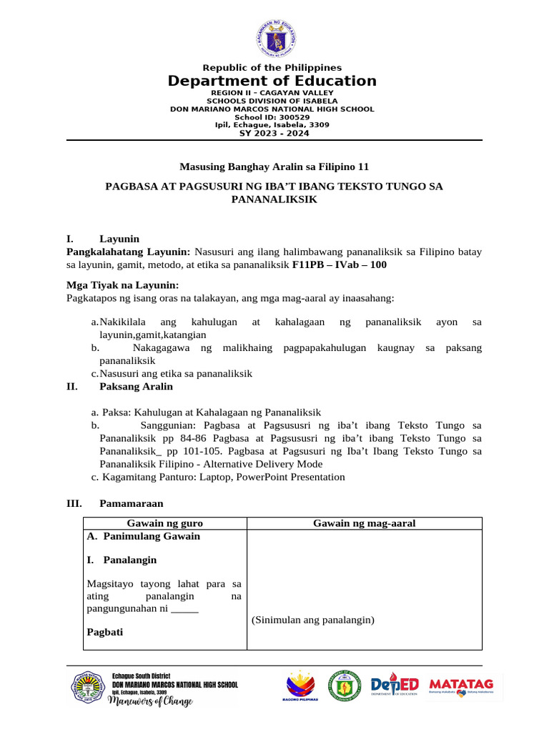 DLP - Kahulugan at Kahalagaan NG Pananaliksik | PDF