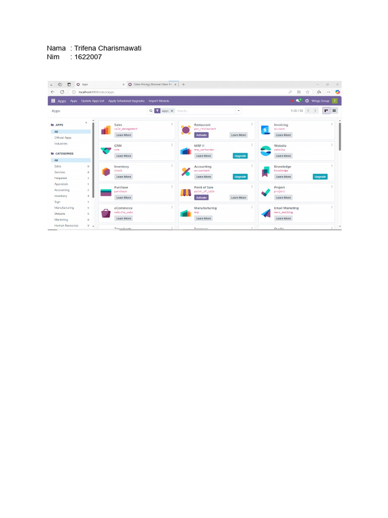 1622007-Trifena Charismawati_Install Oddo | PDF
