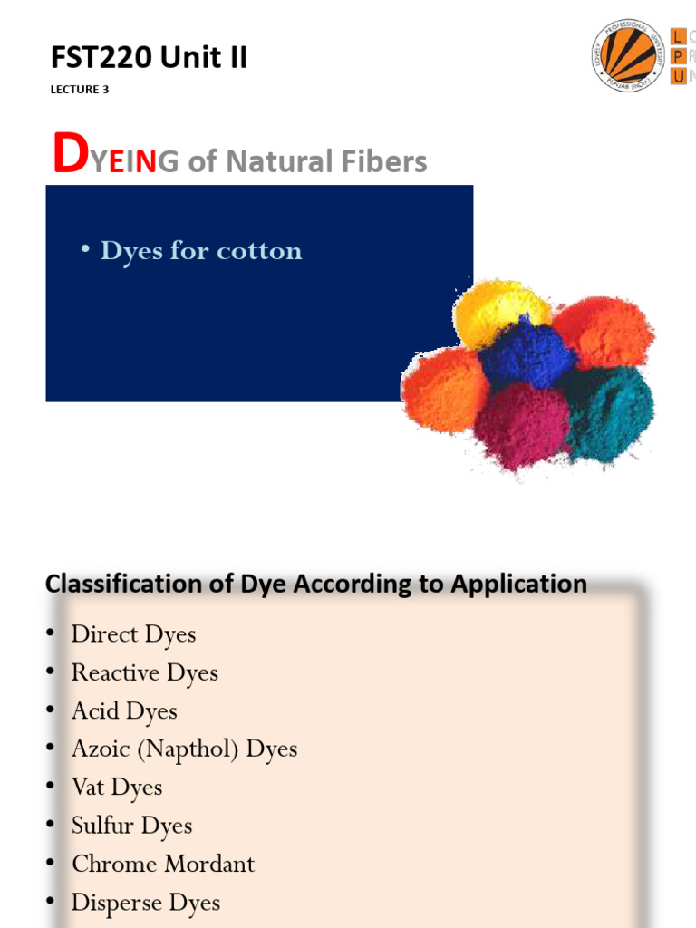 Dyes types | PDF | Dye | Dyeing