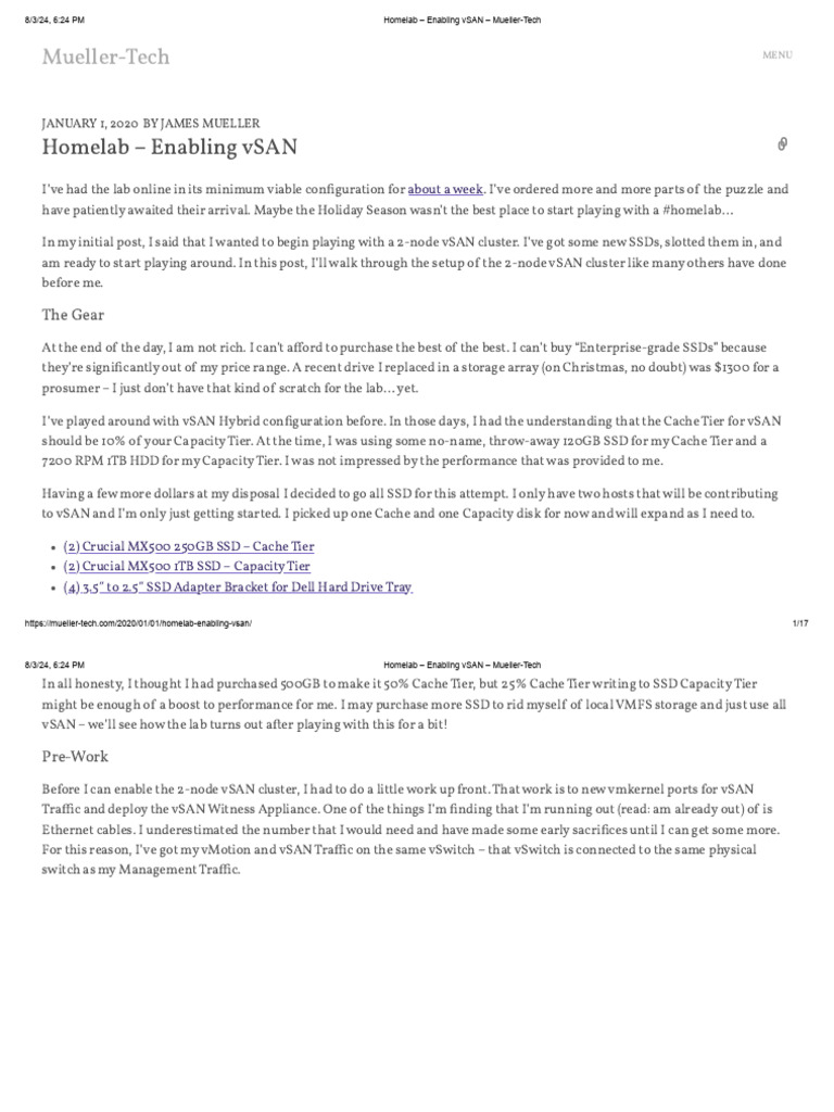 Setting Up a 2-Node vSAN Cluster | PDF | Solid State Drive | Computer Cluster