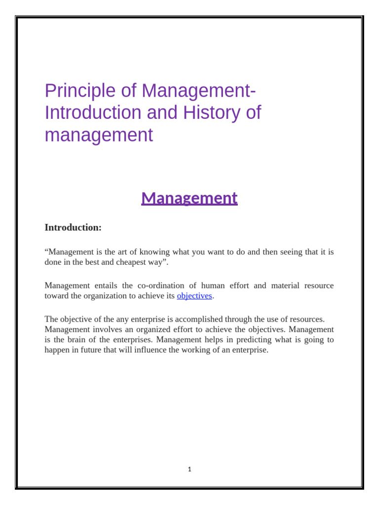 Overview of Management Principles and History | PDF | Bureaucracy | Goal