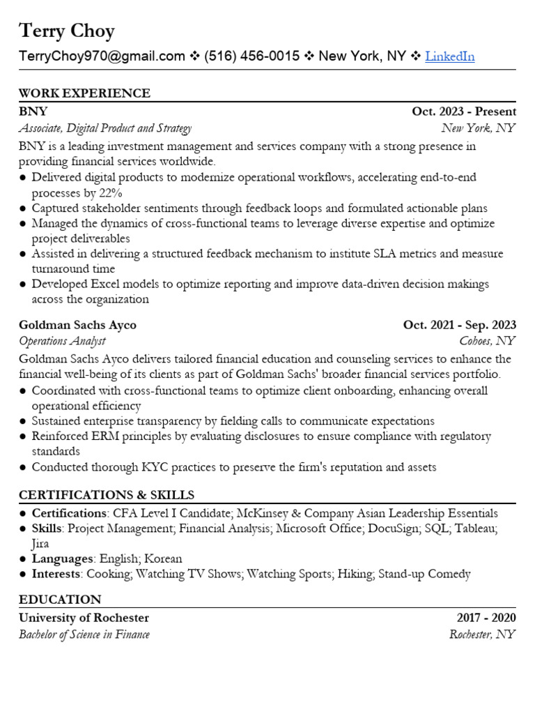 Terry Choy Resume | PDF
