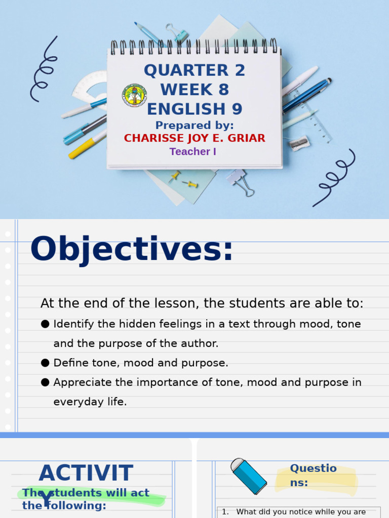 Eng9 2ND Quarter WK8 Observation | PDF | Mood (Psychology) | Mental Health