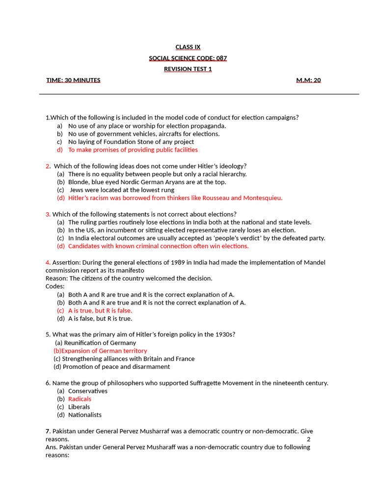 Ans, RT1, Annual, 9th, SST | PDF | Social Equality | Equal Opportunity