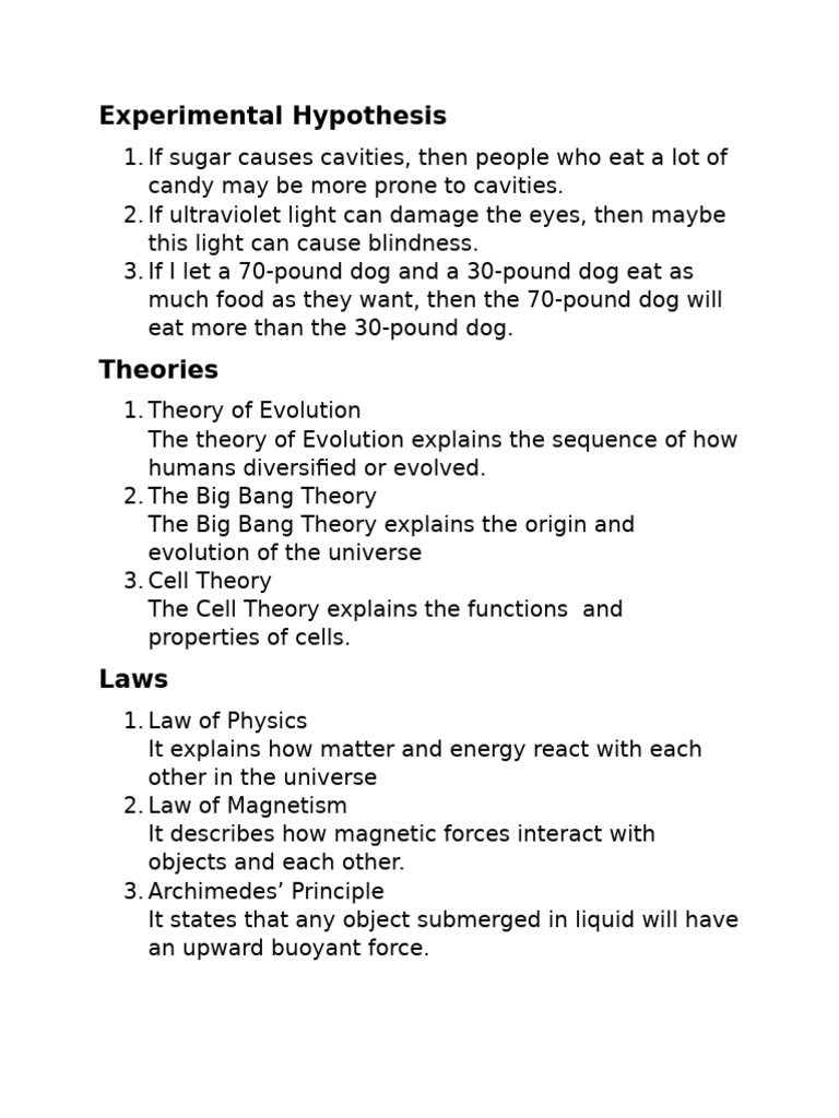 Experimental Hypothesis | PDF