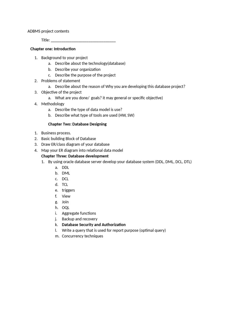 ADBMS Project Contents | PDF
