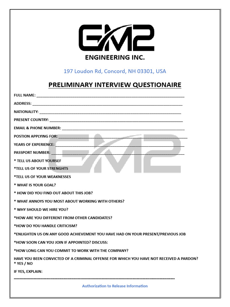 Criminal Background Interview Questions | PDF | Criminal Record