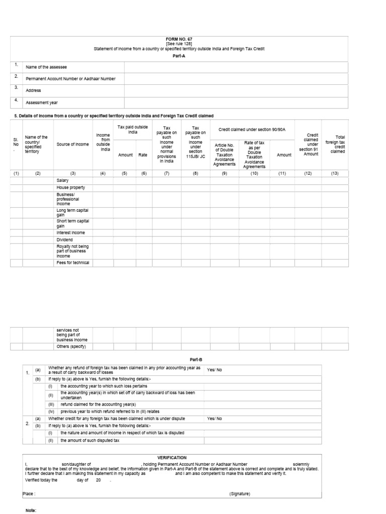 Form 67: Foreign Income Tax Statement | PDF | Taxes | Tax Refund