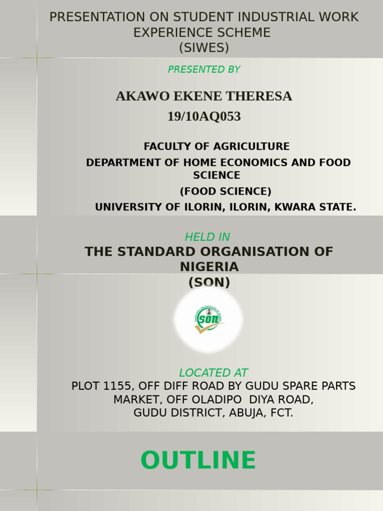 SIWES Presentation Now | PDF