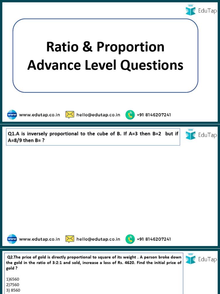 Concept Class 11 - Advance Level Questions | PDF | Ratio | Mathematics