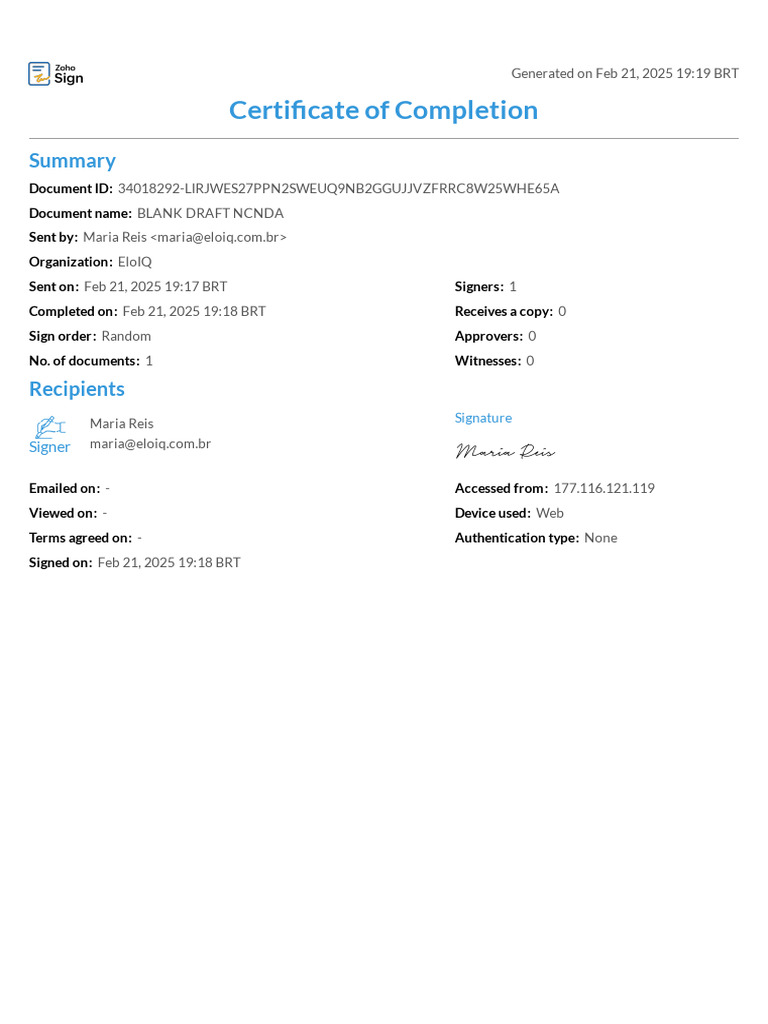Completion certificate-BLANK DRAFT NCNDA | PDF | Public Key Certificate ...