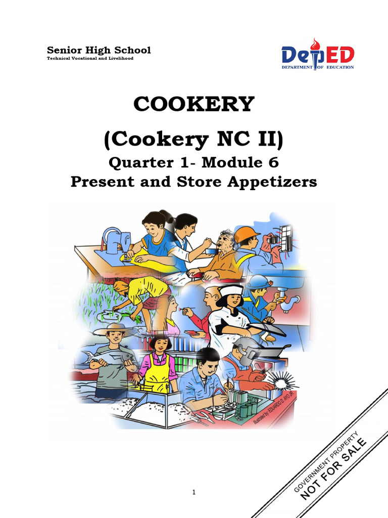 SLM 6 Cookery Book1 Q1M6 Present and Store Range of Appetizers | PDF ...