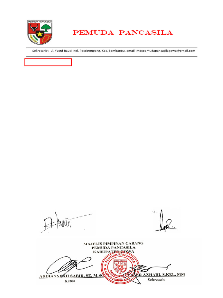 Undangan Raker Pengurus MPC | PDF