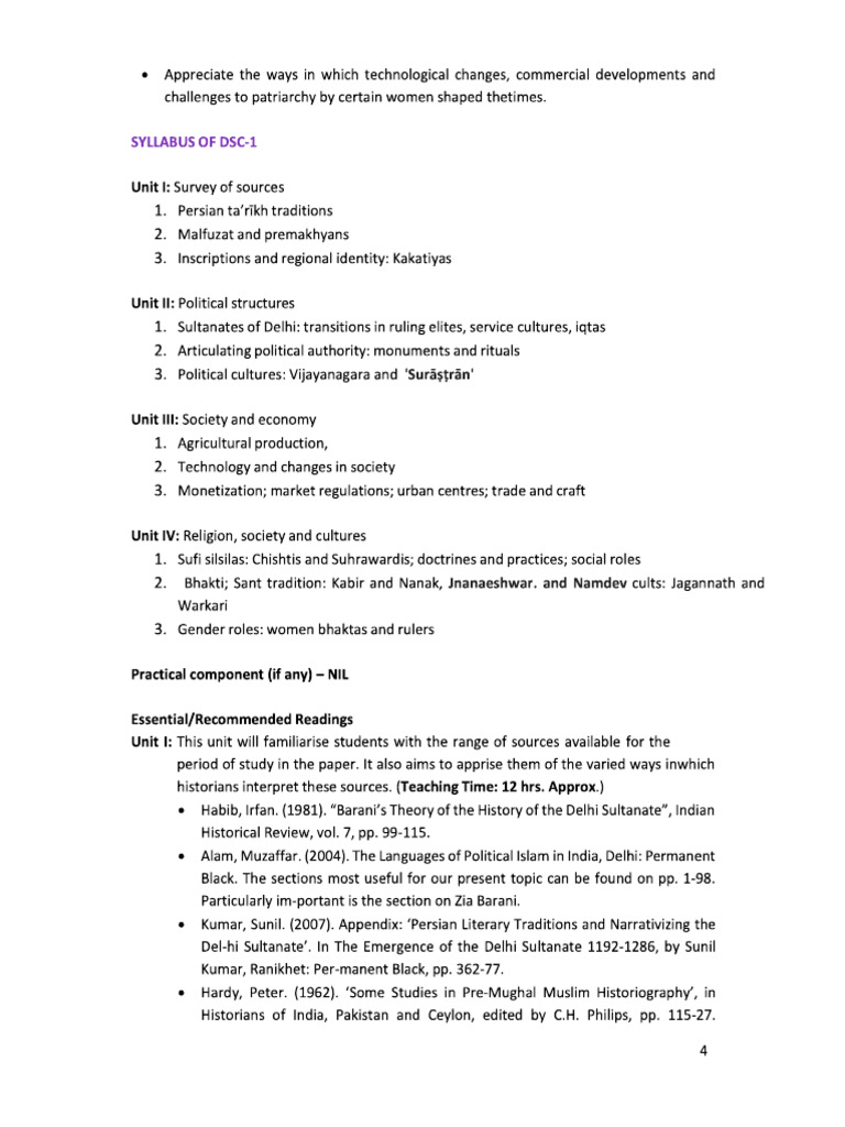 Syllabus 4th Sem | PDF