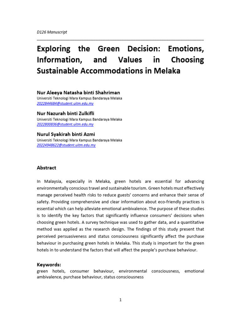 HTM655 Manuscript Outline & Template D126 | PDF | Survey Methodology ...