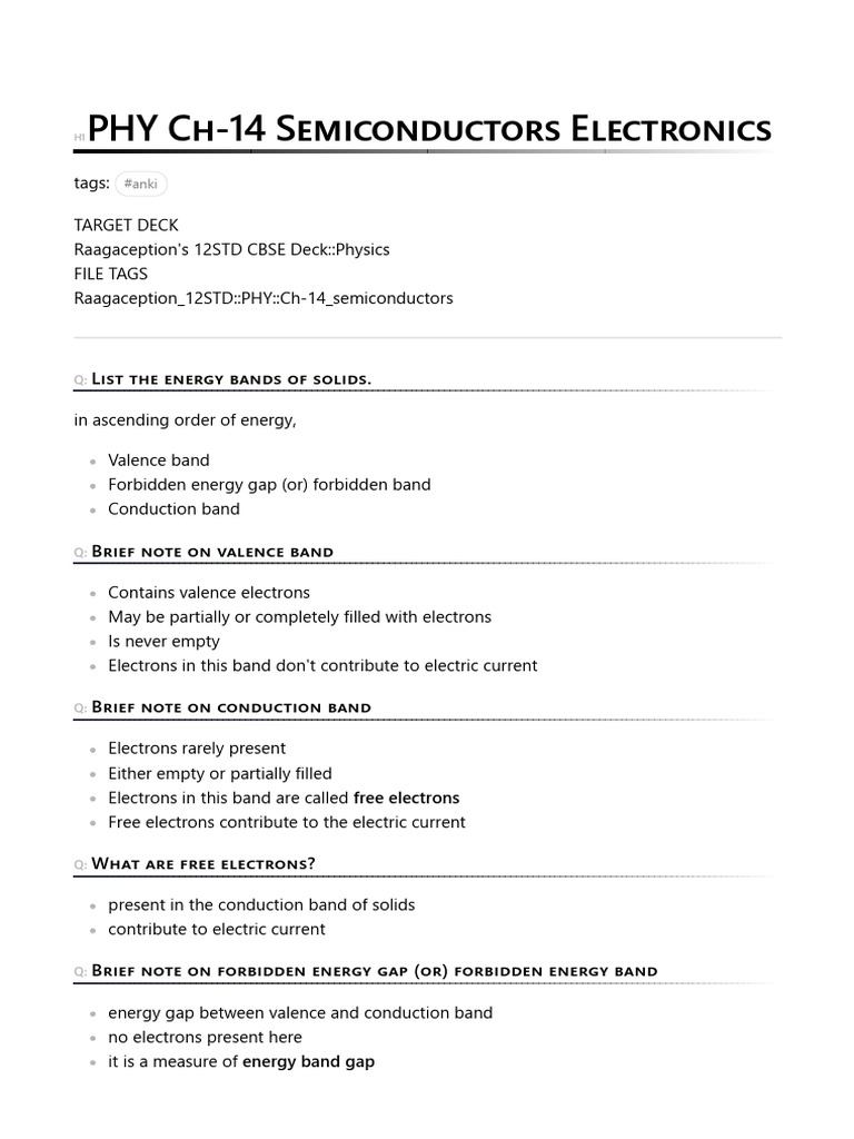PHY Ch-14 Semiconductors Electronics | PDF | Semiconductors | P–N Junction