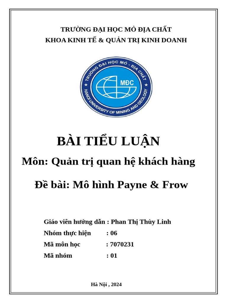 Nhóm 6 - Mô Hình Payne & Frow | PDF