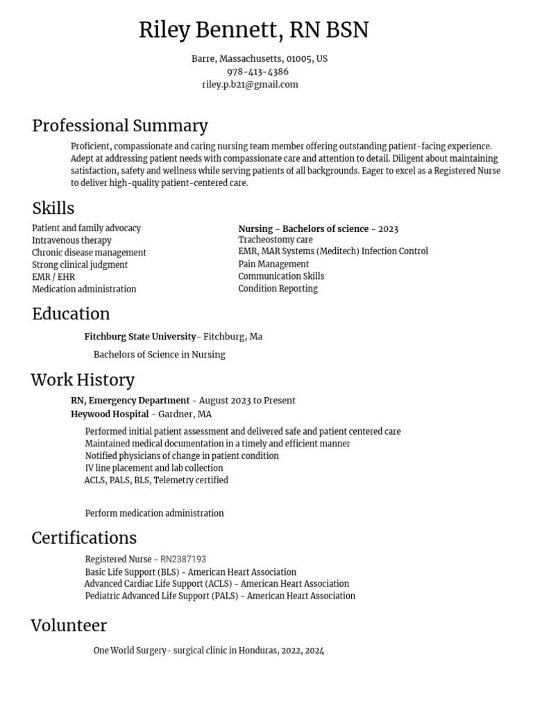 Riley Bennett Resume | PDF