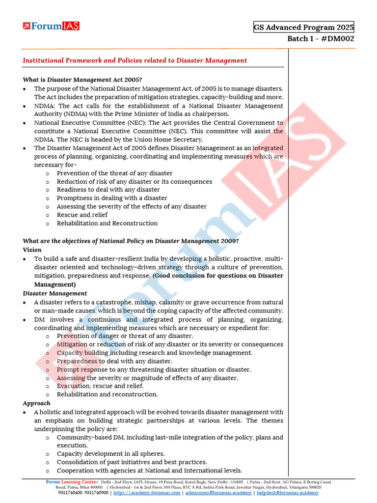 DM 02 Institutional Framework | PDF | Emergency Management | Disaster ...