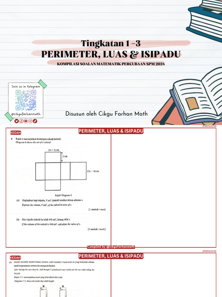 Soalan Perimeter, Luas & Isipadu SPM | PDF