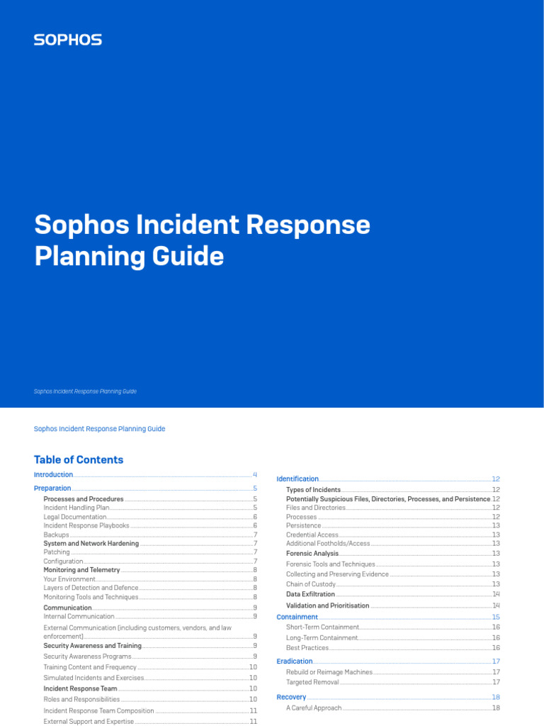 Sophos Incident Response Guide | PDF | Business | Computing