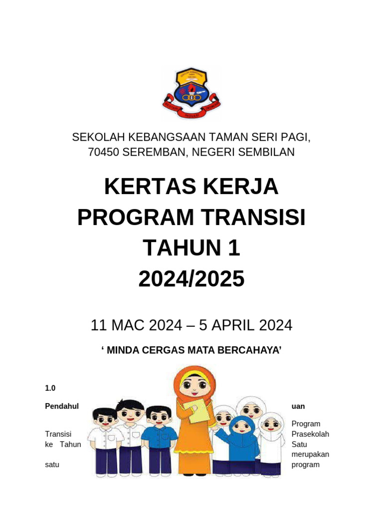 Kertas Kerja Program Transisi 2024 | PDF