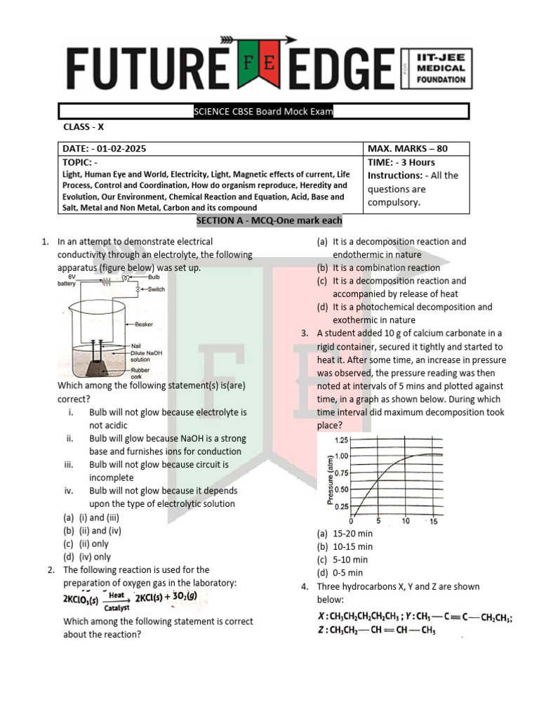 Class 10 - Science - Full Syllabus 01-02-2025 | PDF | Oxide | Magnesium