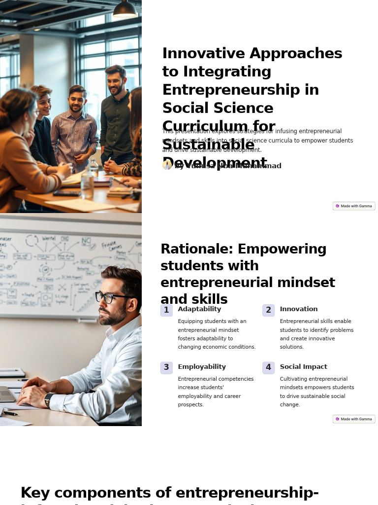 Integrating Entrepreneurship in Social Science | PDF | Entrepreneurship ...