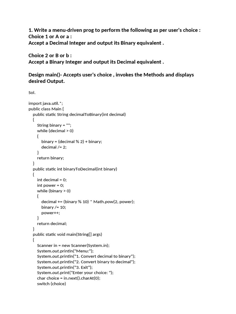Decimal to binary conversion | PDF