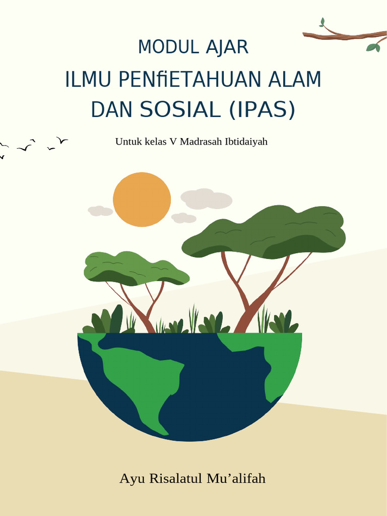 Sampul Modul Ajar IPAS Lembar Kerja Krem Dan Biru Ilustrasi | PDF