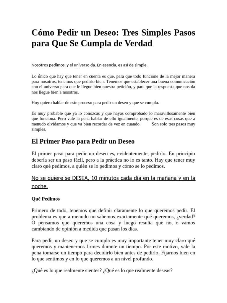 Cómo Pedir Un Deseo Que Se Cumple | PDF | Amor | Verdad