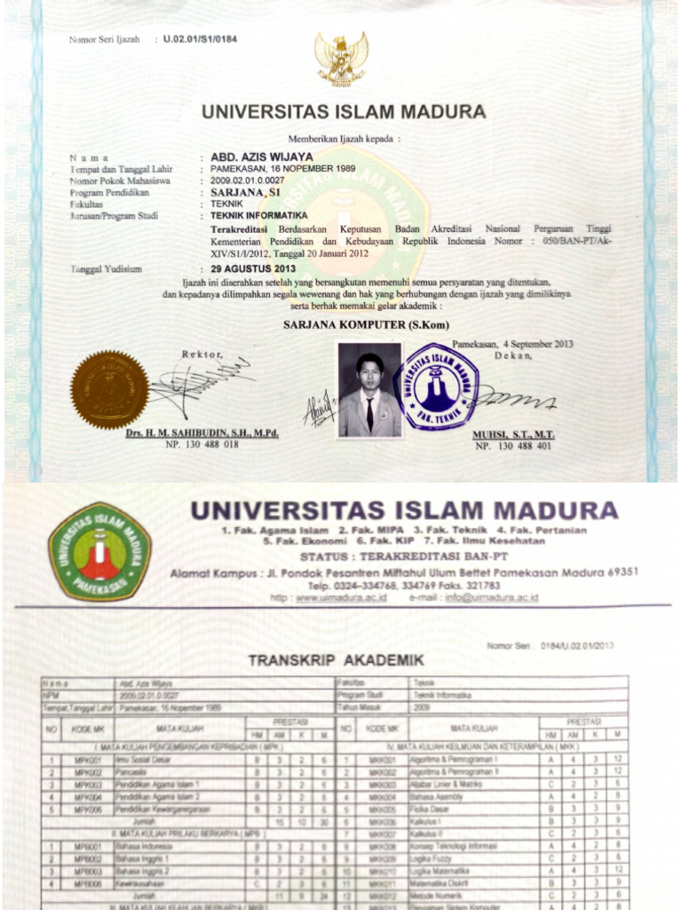 Abd Azis Wijaya Ijazah S1 | PDF