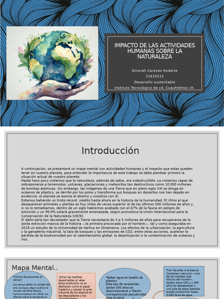 Impacto Humano en la Naturaleza | PDF | Agua | Residuos