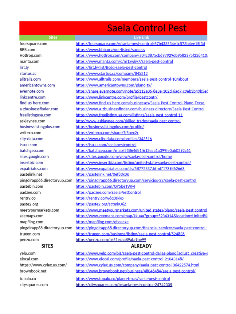 Saela Pest Control (Plano) | PDF
