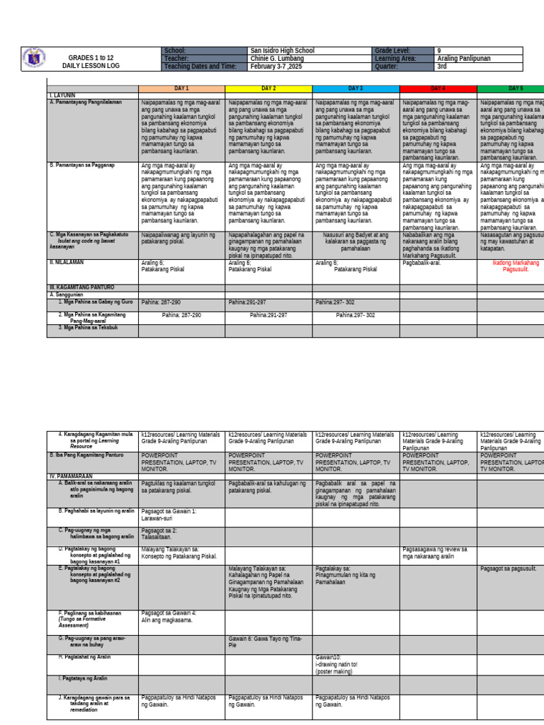 DLL-AP9-Q3- Feb 3-7, 2025 | PDF