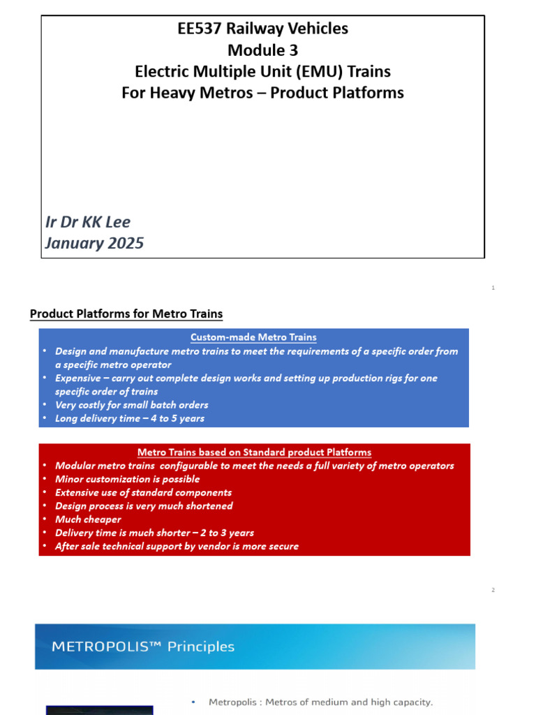 EE537-2025-Module 2.2 - (EMU) Trains | PDF | Rapid Transit | Train