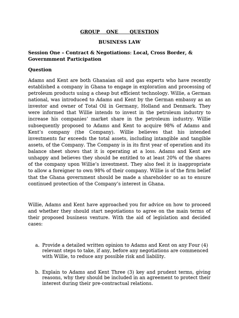 Business Law Questions For Groups | PDF | Duty Of Care | Banks