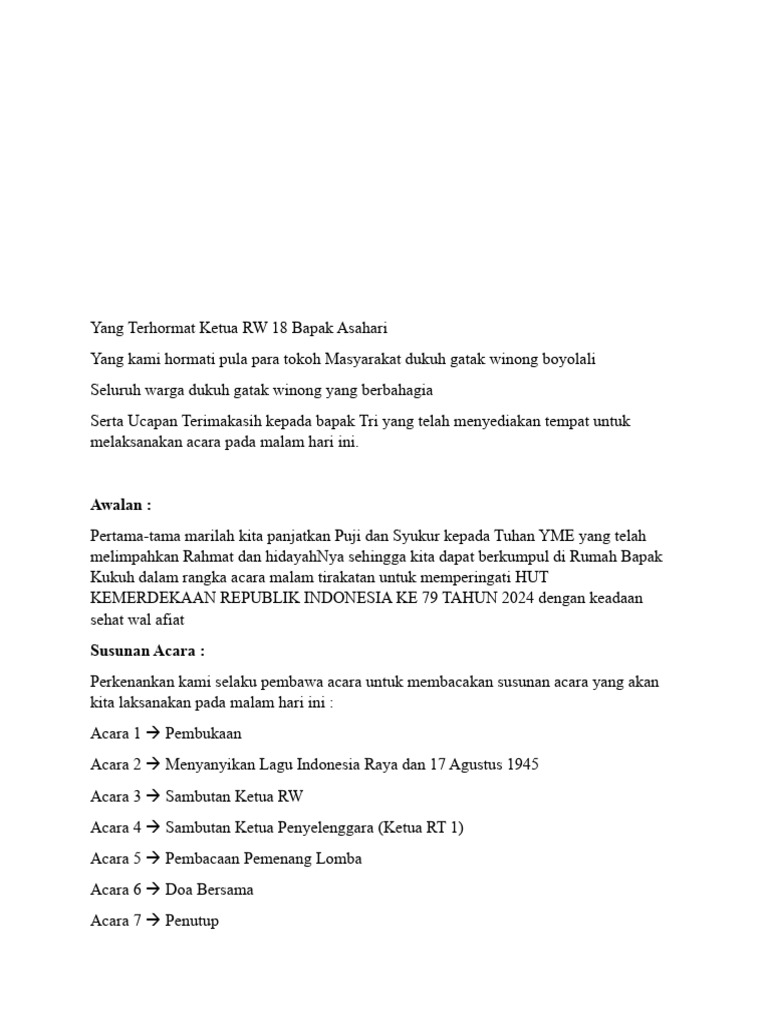 Text MC Kemerdekaan | PDF