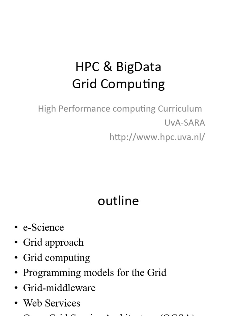 Lecture 5 GridComputing-2014 | PDF | Grid Computing | Supercomputer