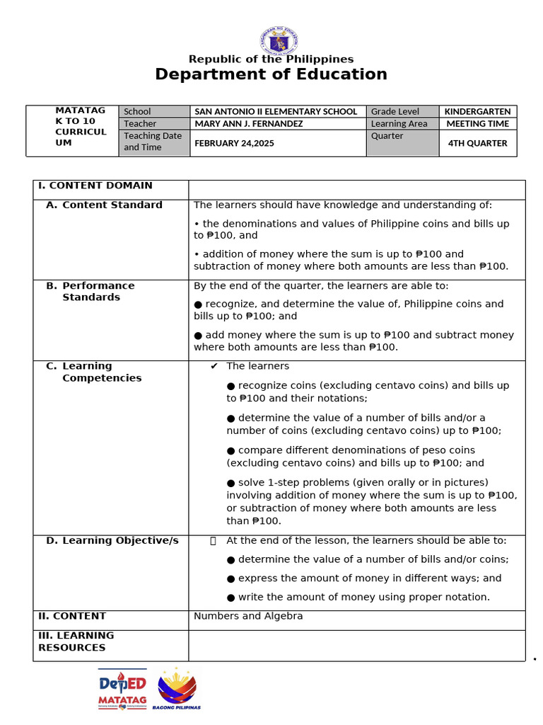 Lesson Plan Matatag With Indicators and Annotations | PDF | Learning ... Lesson Plan Matatag With Indicators and Annotations | PDF | Learning ...